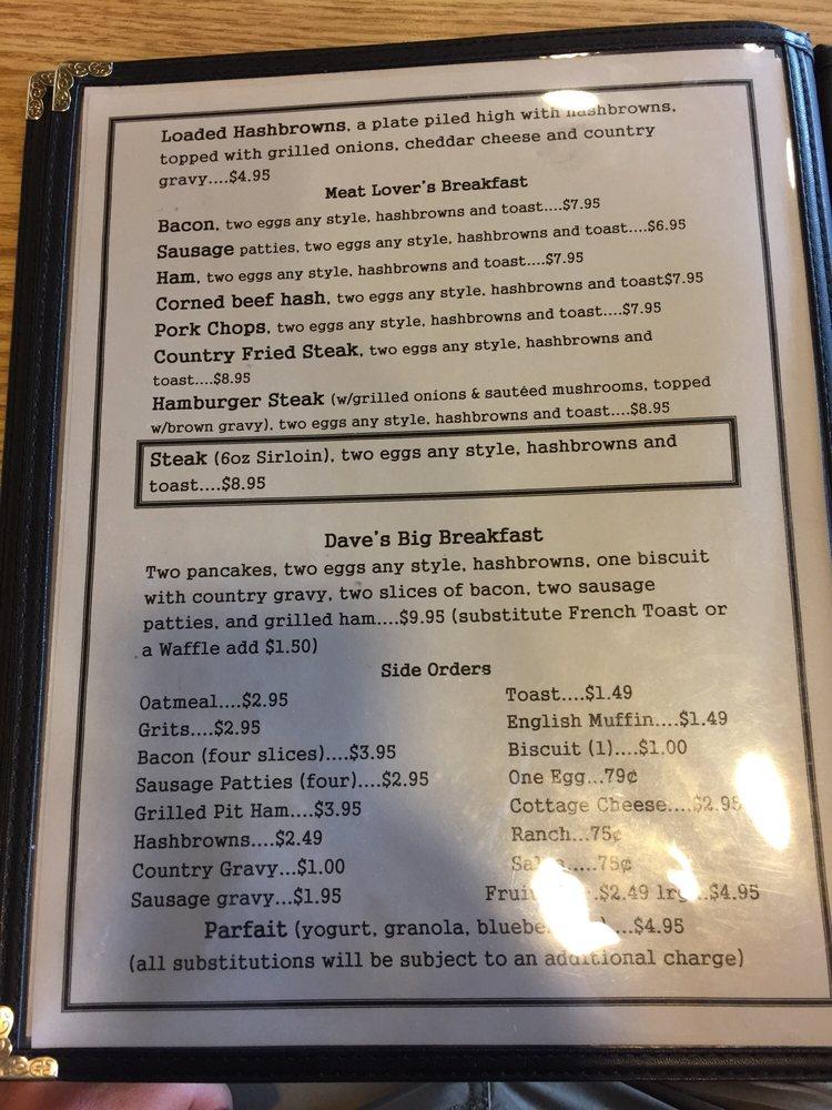 Menu at Bishop's Grill restaurant, St. George, 969 N 3050 E