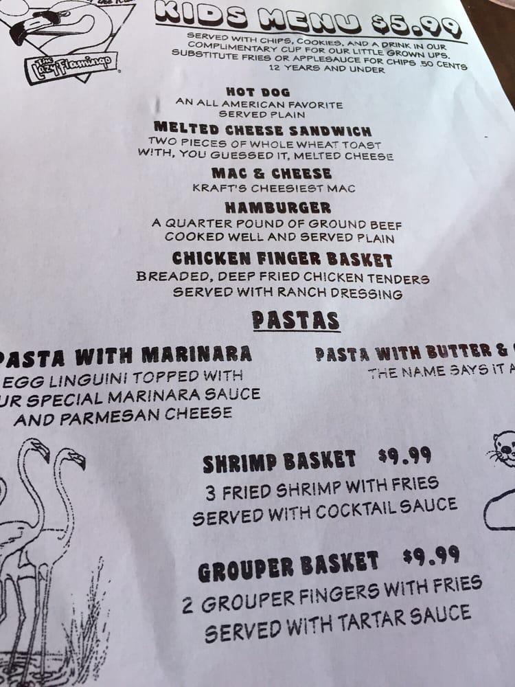 Menu at Lazy Flamingo pub & bar, Sanibel, 6520 Pine Ave