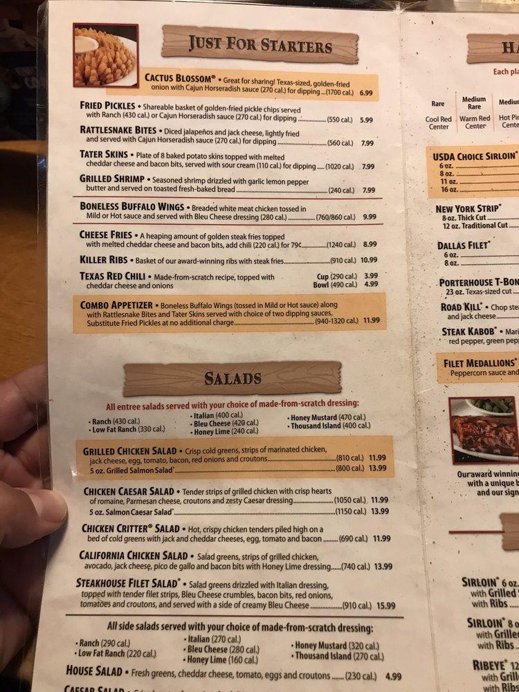 Menu at Texas Roadhouse BBQ, Menifee, Haun Rd