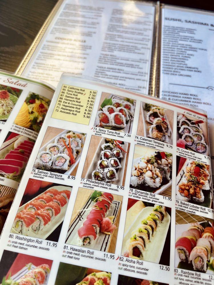 Menu at Dong Hae Sushi restaurant, Lompoc