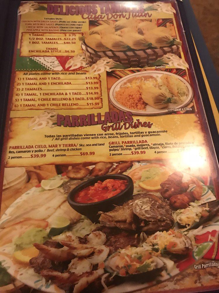 Menu at Casa Don Juan restaurant, Las Vegas, S Main St