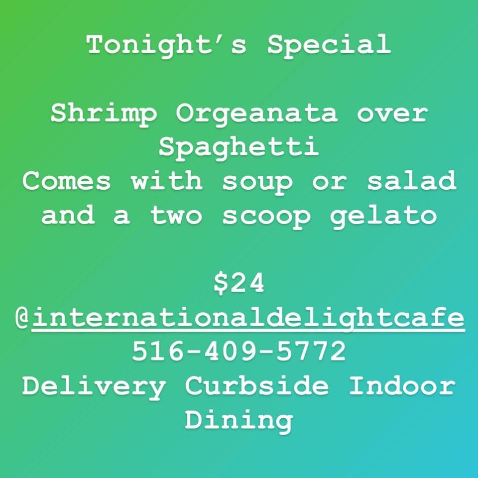 Menu at The International Delight Cafe, Bellmore