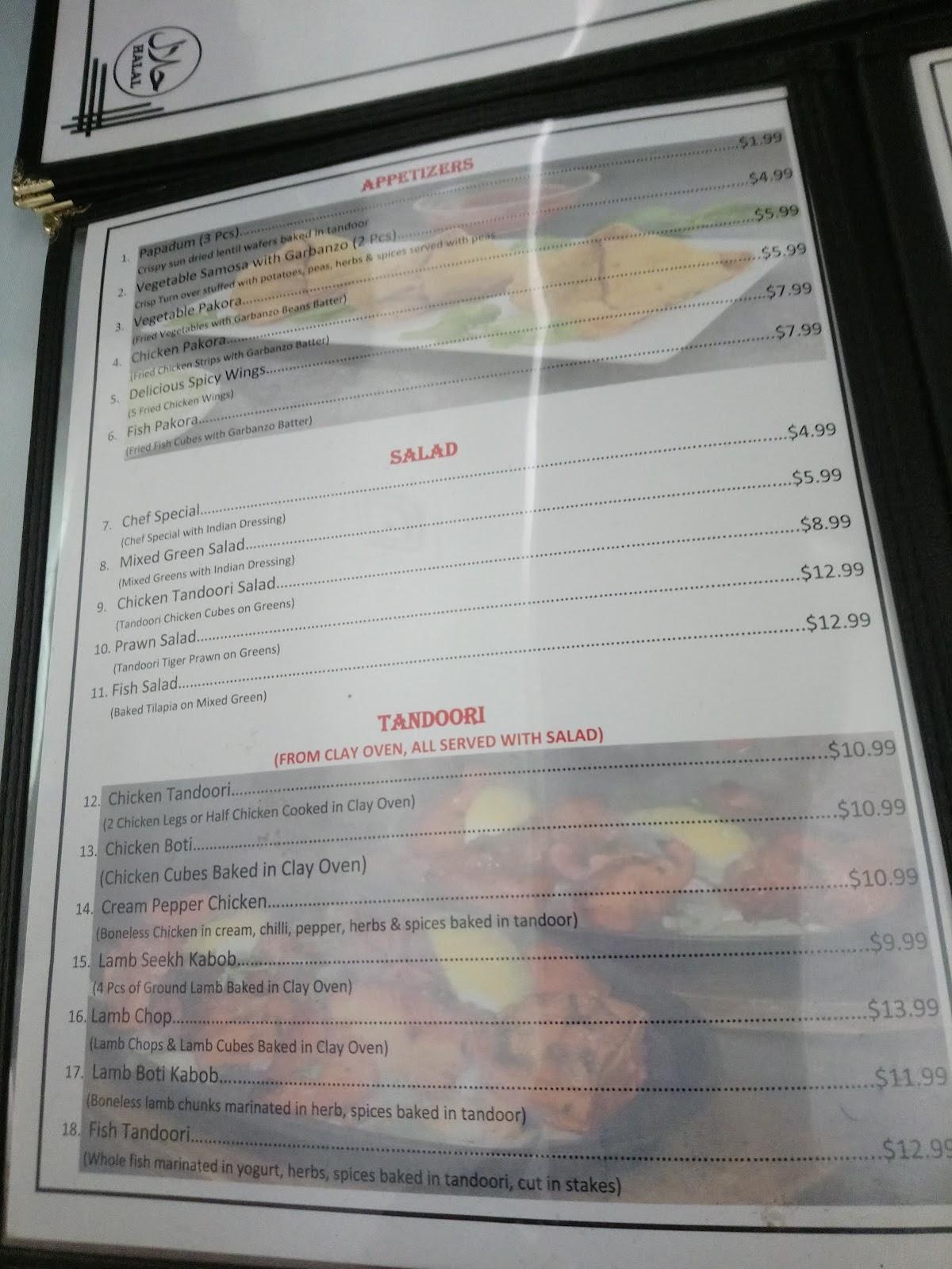 Menu at Delicious Curry House restaurant, Oakland, Franklin St