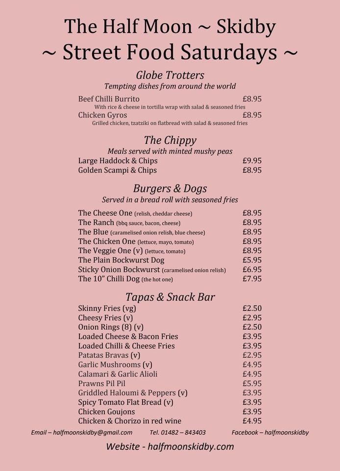 Carta del pub y bar The Half Moon, Cottingham