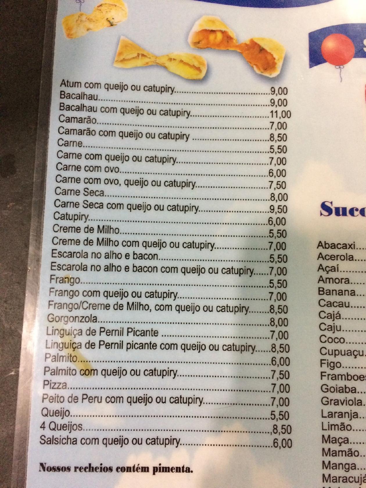 Menu em Caiu Do Céu pub & Bar, Valinhos