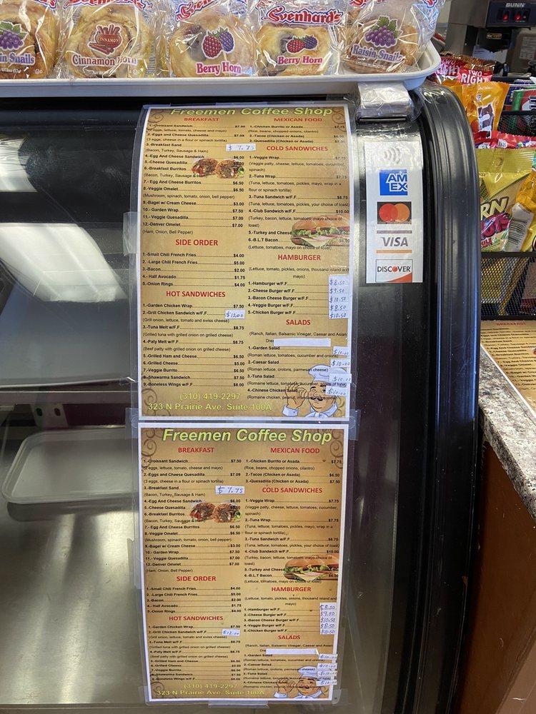 Menu at Free Men Coffee Shop restaurant, Inglewood