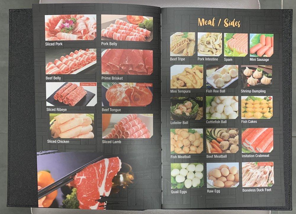 Menu at KPOT AYCE Rolling Hot pot restaurant, Fort Lee
