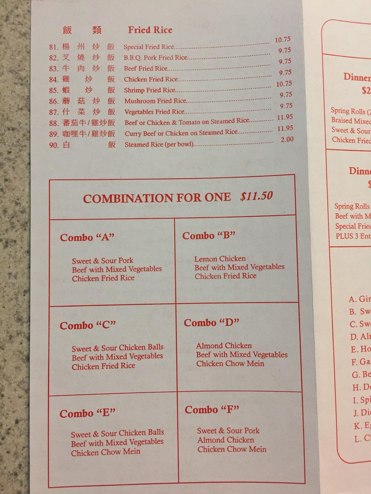 Menu at Wok Inn 3 restaurant, West Kelowna, Byland Rd