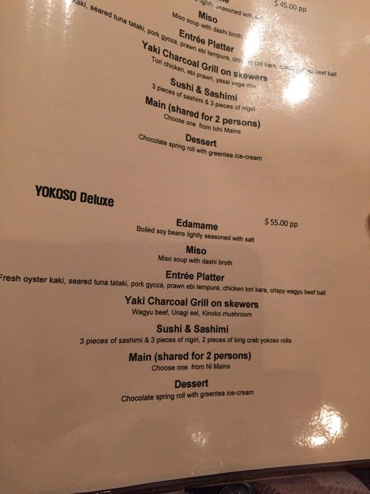 Carta del restaurante Yokoso Izakaya Moonee Ponds, Moonee Ponds