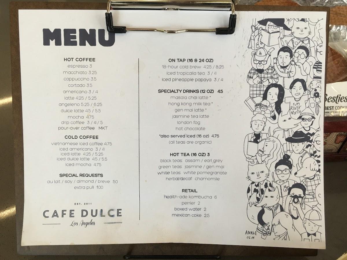 Menu at Cafe Dulce, Los Angeles, 777 S Alameda St #150
