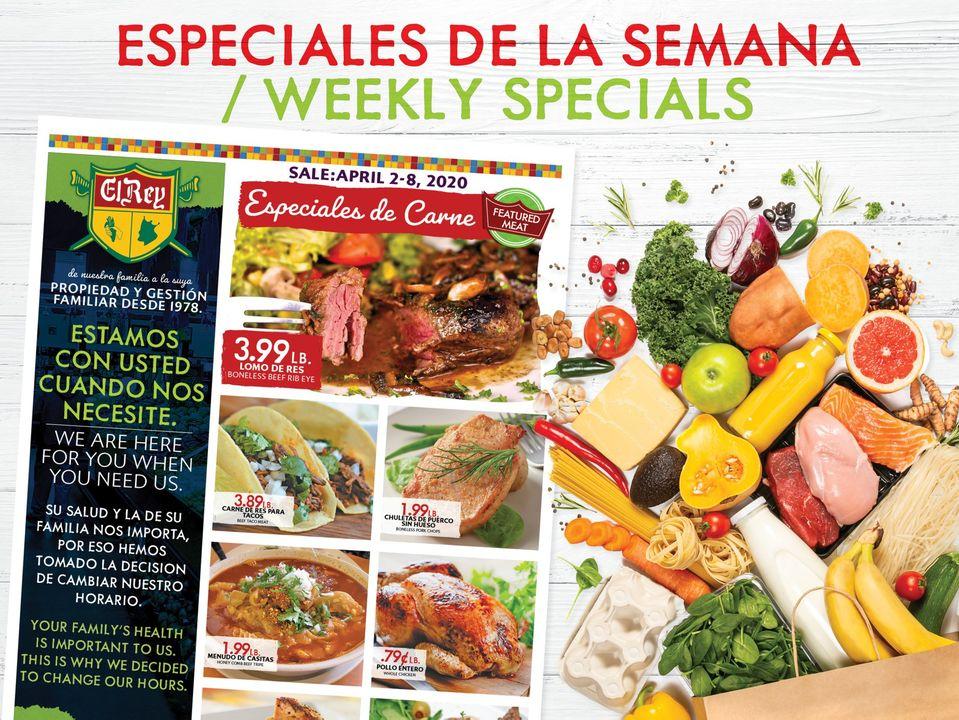 Menu at El Rey Mexican Products restaurant, Milwaukee, S Cesar E Chavez Dr