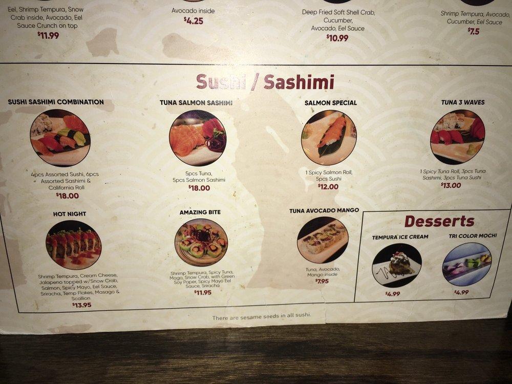 Menu at Mikoto Ramen Bar and Sushi, Tyler