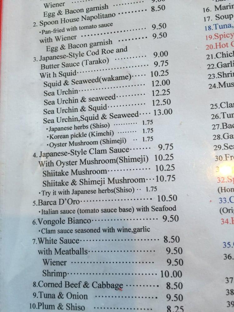 Menu at Spoon House Bakery and Restaurant, Gardena