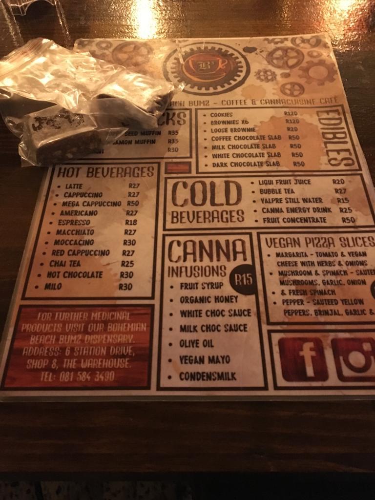 Menu at D'raven - BGF - (Formerly: Bohemian Beach Bums) cafe, Durban