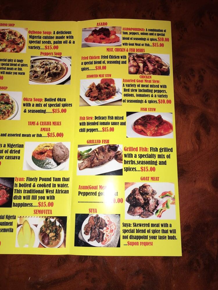 Menu at Lagos Spot Nigerian Restaurant, Newark, 266 Mulberry St