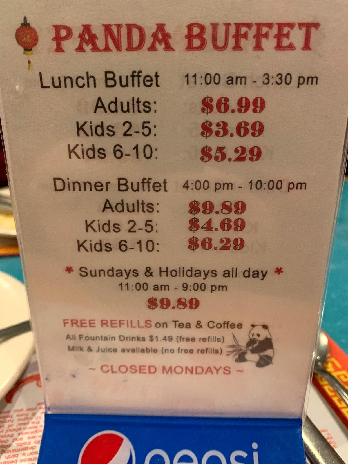 Menu at Panda Buffet Chinese food and grill restaurant, Willoughby
