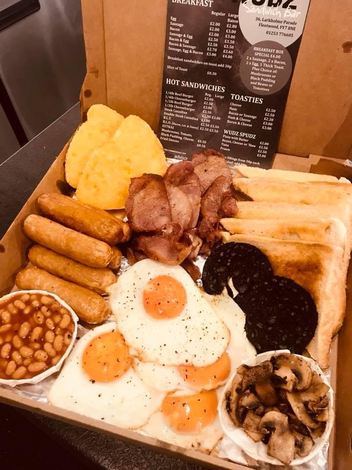 Menu at Wudz Sandwich Bar, Fleetwood
