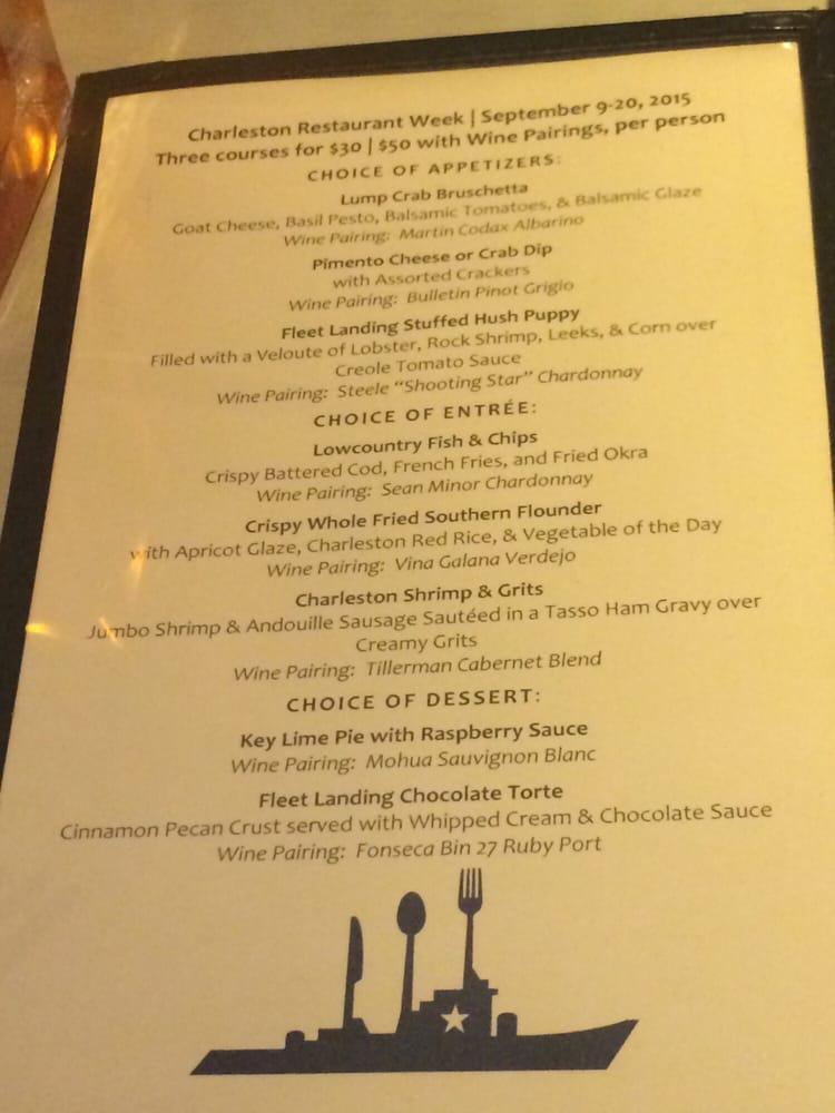 Menu at Fleet Landing Restaurant & Bar, Charleston