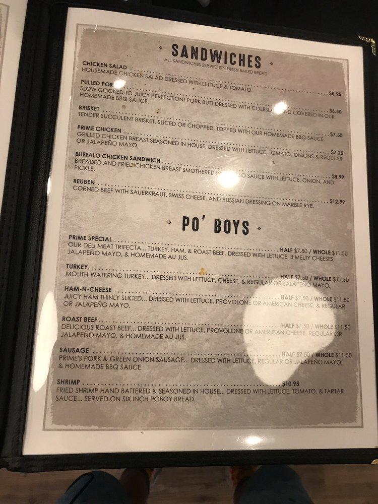 Menu at Prime Butcher & Brasserie steakhouse, Lake Charles