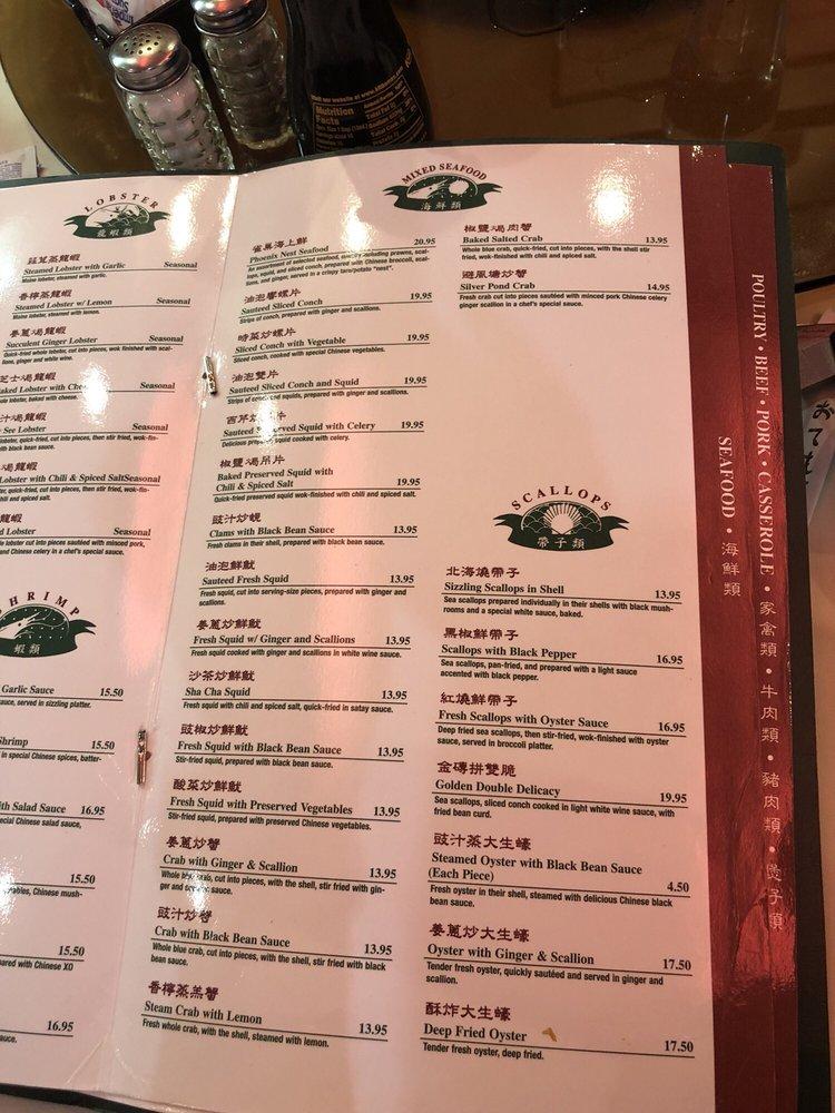 Menu at Silver Pond restaurant, Lauderdale Lakes