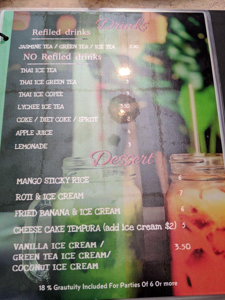 Menu at At Nine Thai restaurant, Centennial
