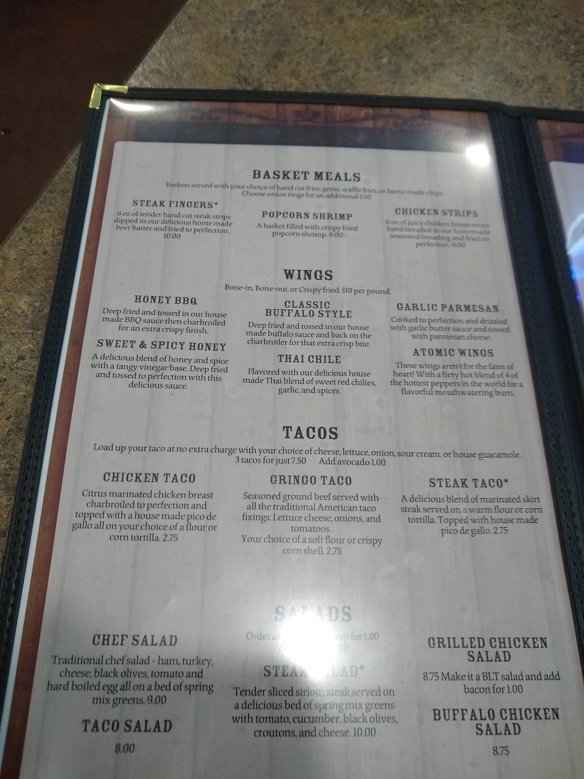 Menu at Branding Iron Lanes & Lounge pub & bar, Conrad