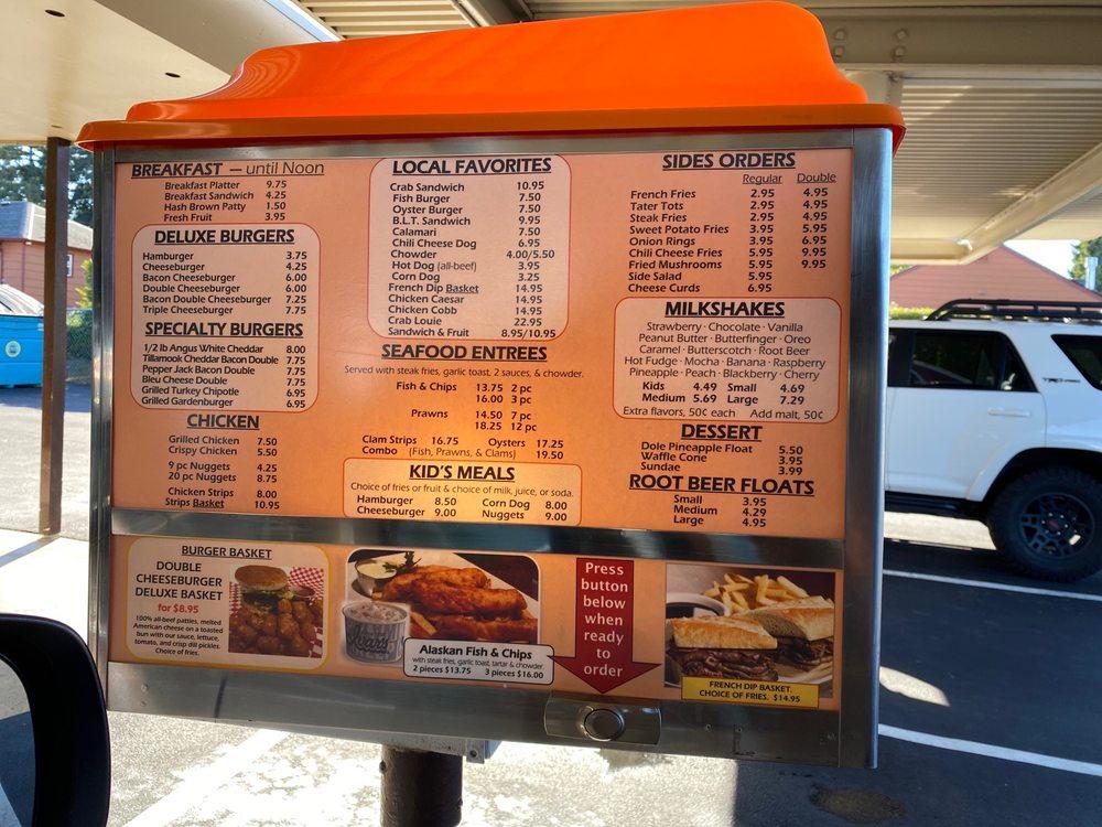 Menu at Fidalgo Drive-In fast food, Anacortes