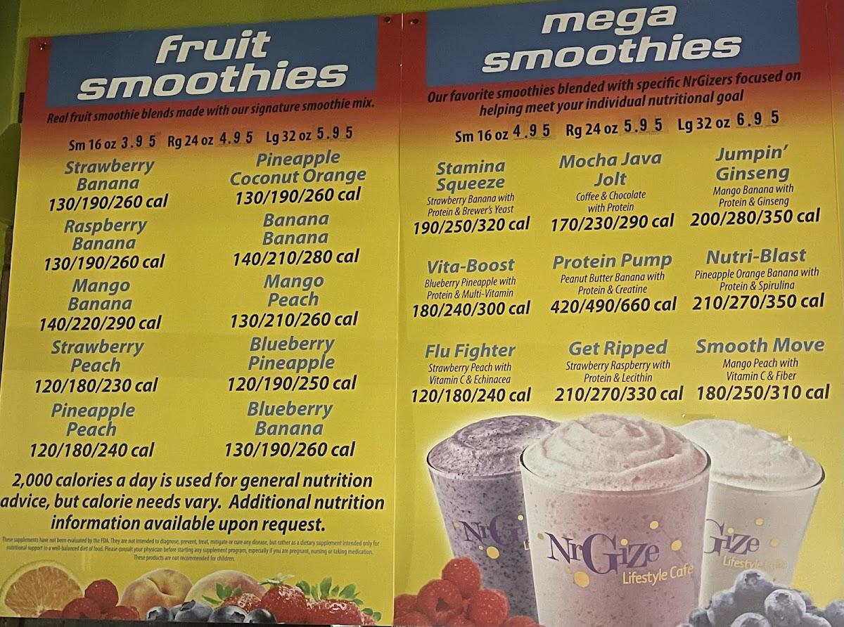 Menu at Sparta Nutrition Store pub & bar, Sparta Township