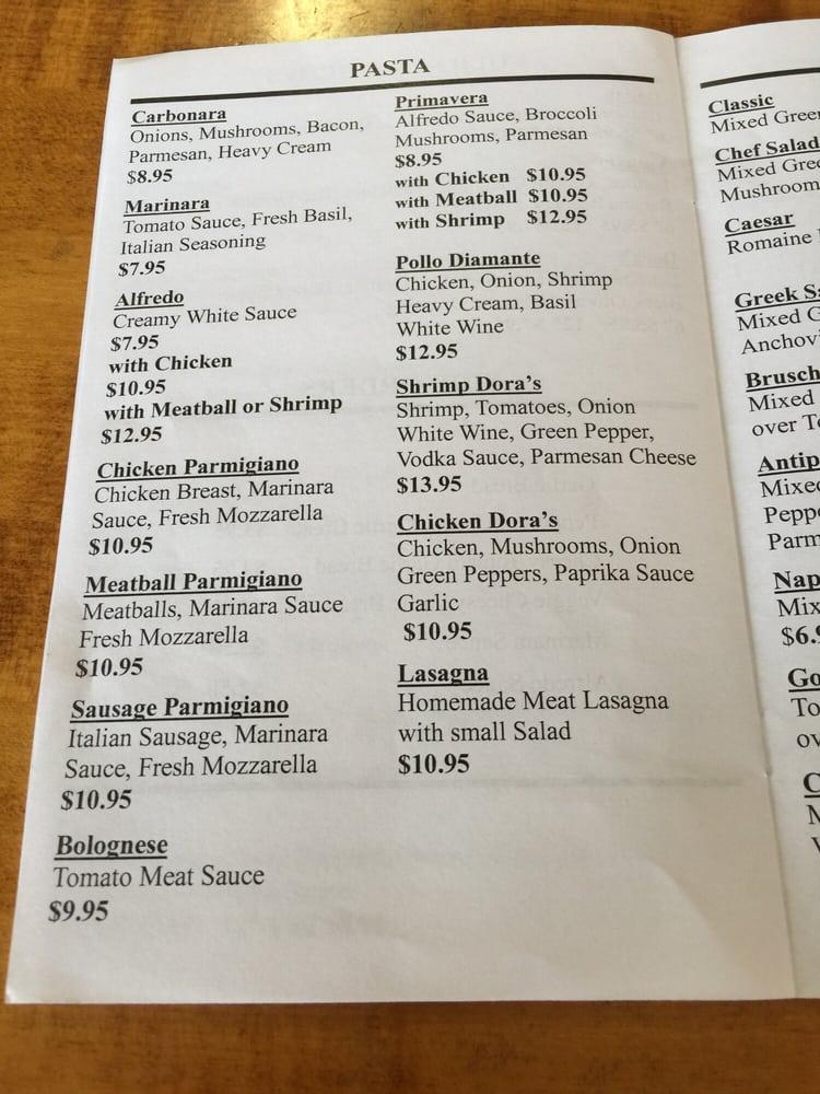 Menu at Dora's Pizza pizzeria, Haines City