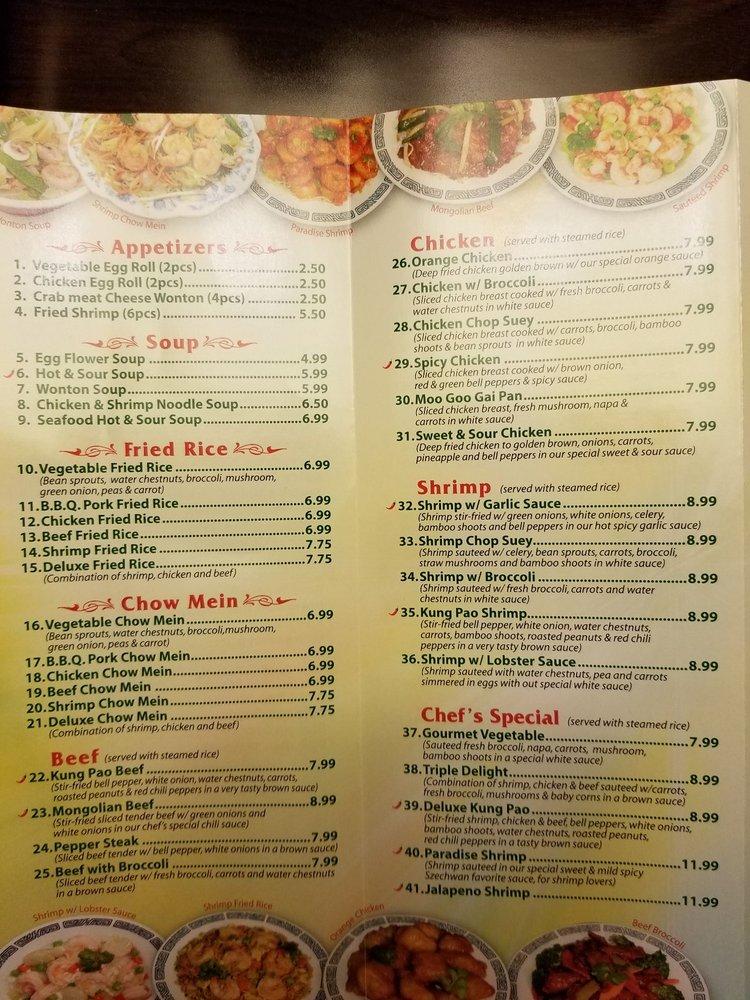 Menu at Hong Kong Express pub & bar, Colton