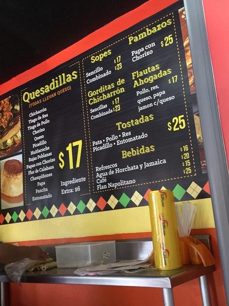 Menu at Las Quekas Factory restaurant, Mexico City, Av. H. Escuela ...