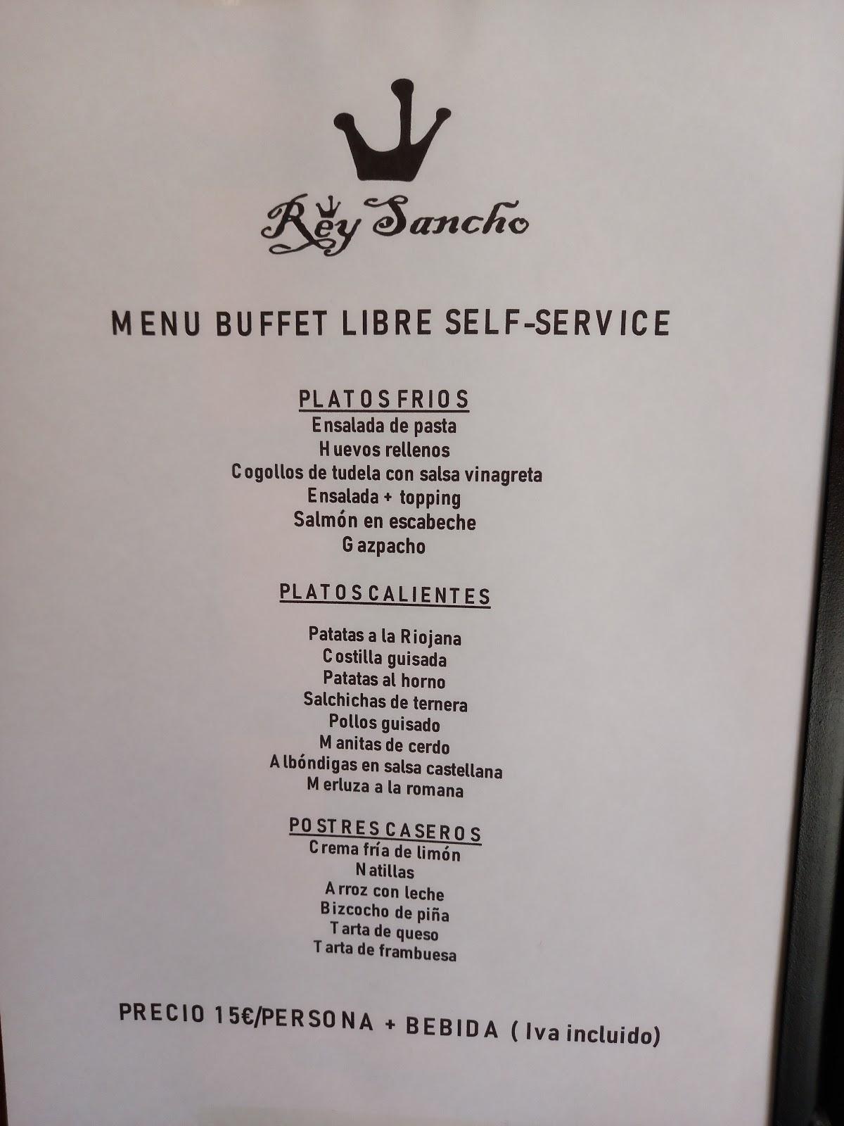 Menu at Restaurante Rey Sancho, Navarrete