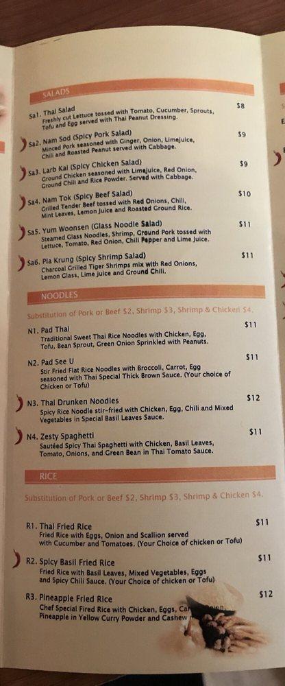 Menu at Simply Thai Cuisine restaurant, Atlanta, N Shallowford Rd Suite E