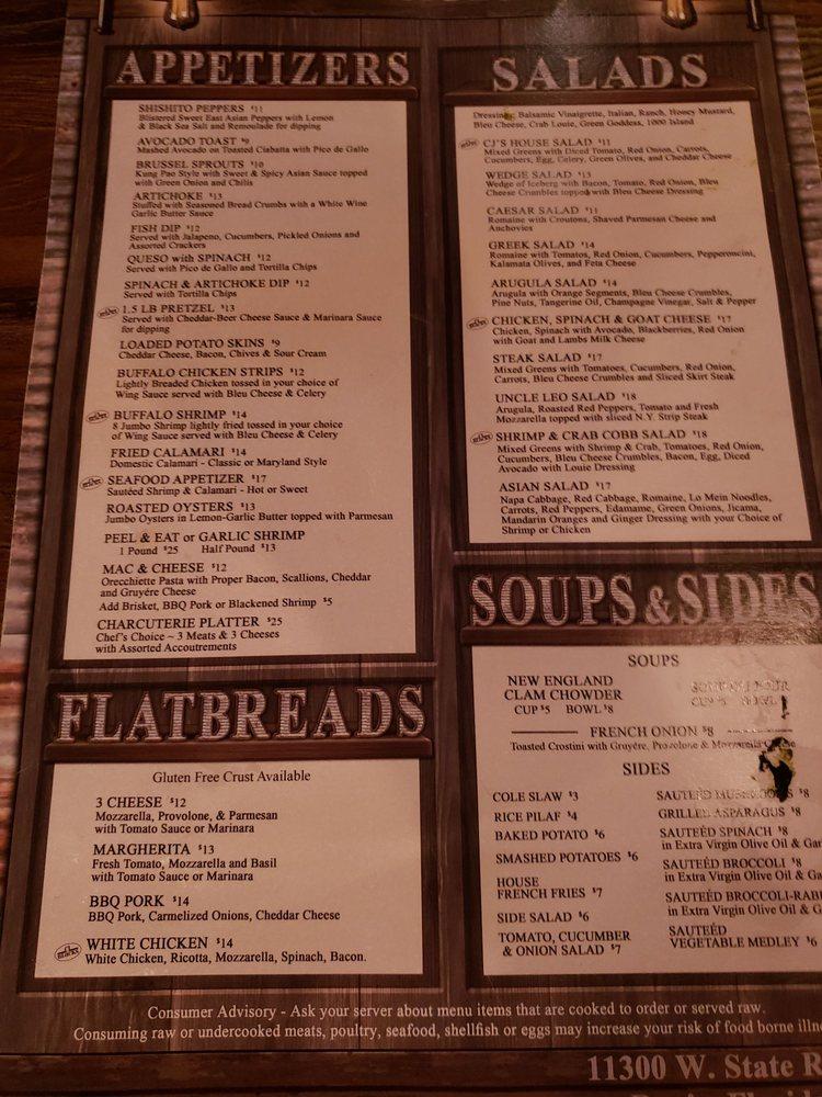 Menu at CJ Blacks Restaurant & Bar, Davie