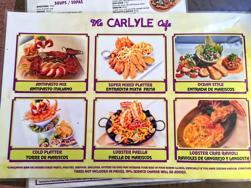 Menu at Carlyle Cafe, Miami Beach