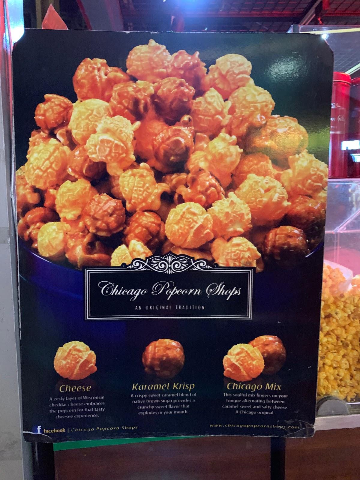 Menu at Chicago Popcorn Shops pub & bar, Makati
