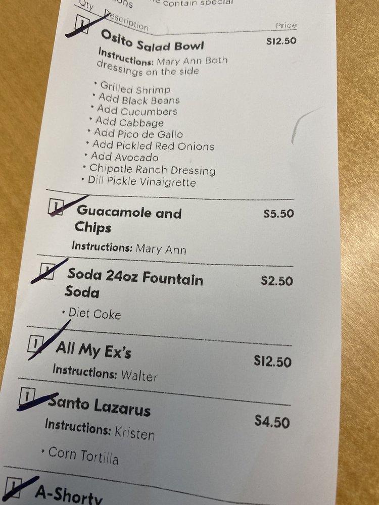 Menu at Osito's Tacos & Tortas restaurant, Cornelius