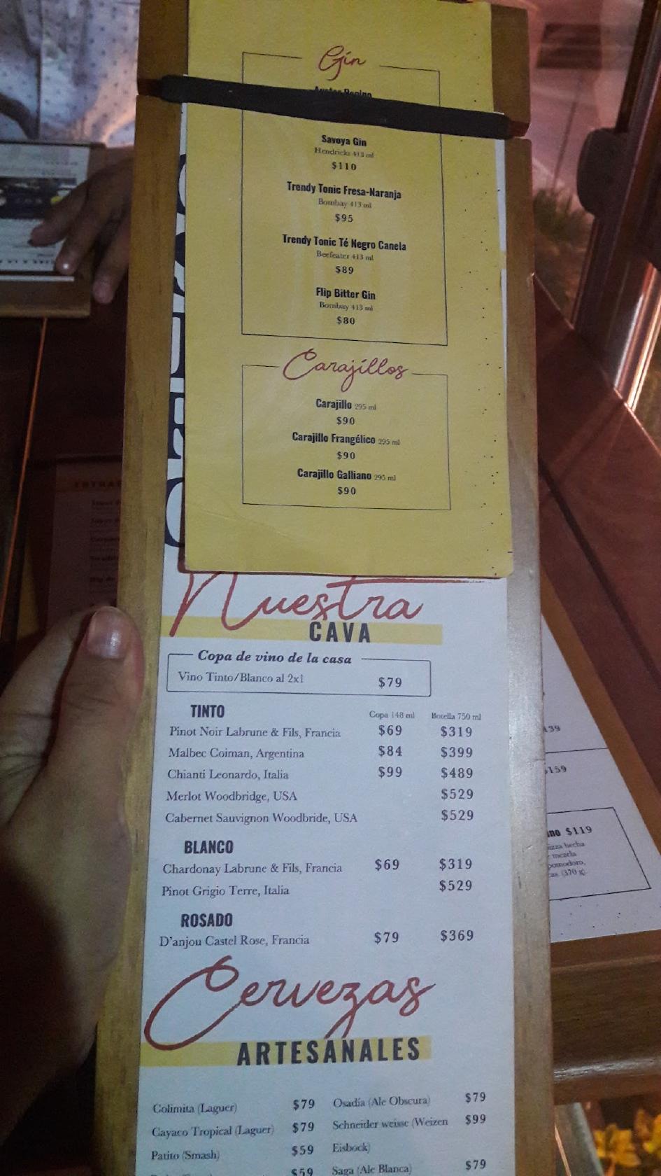 Menu at Ostro Cucina Bar, Merida, Av. Andrés García Lavín 290-planta alta