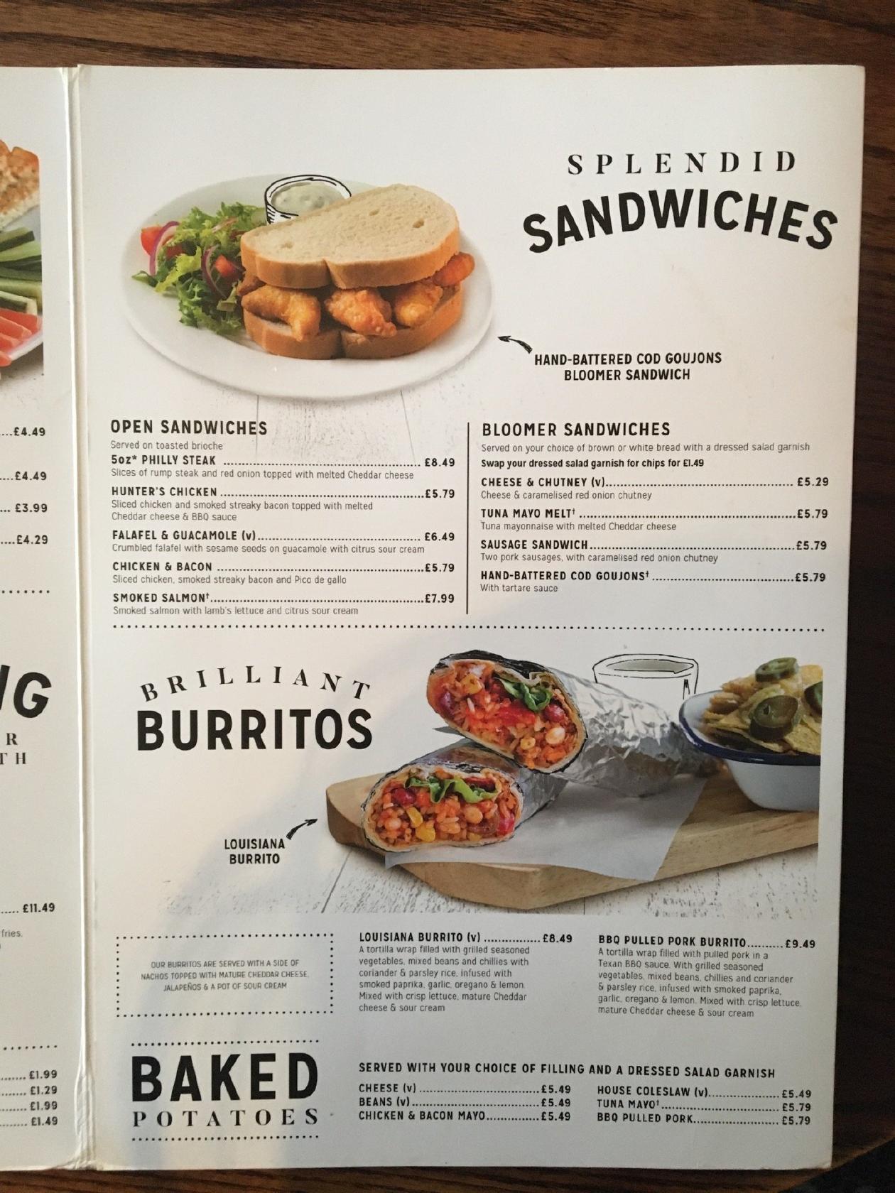 Menu at The Junction pub & bar, London, 36 St. John's Hill