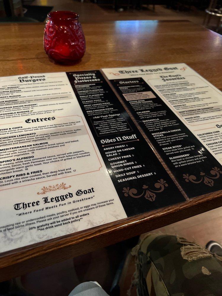 Menu at The Three Legged Goat pub & bar, Detroit