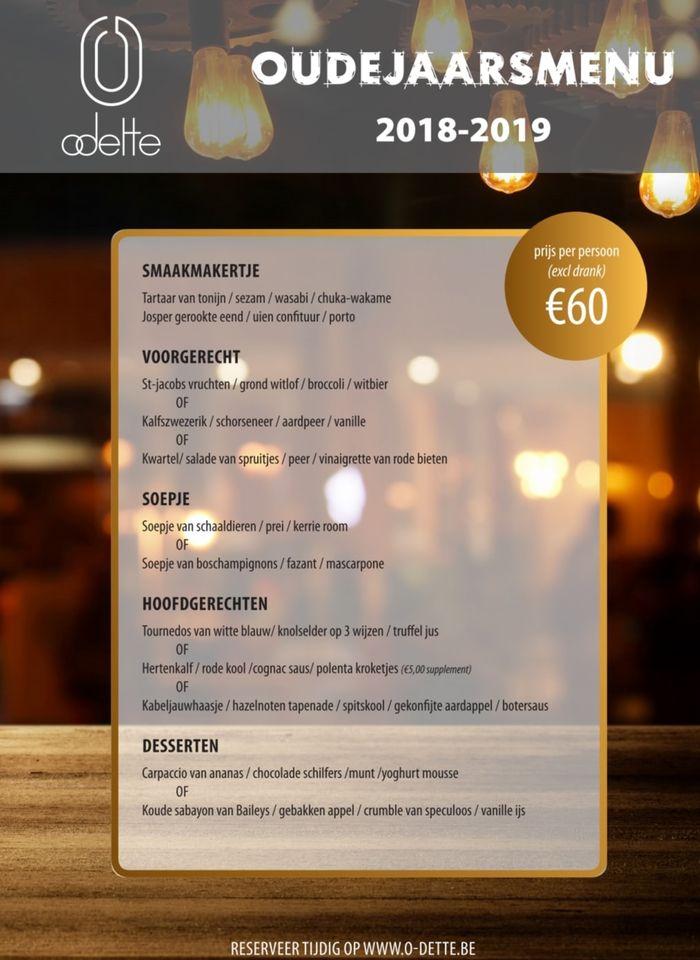 Menu at Odette, Geel