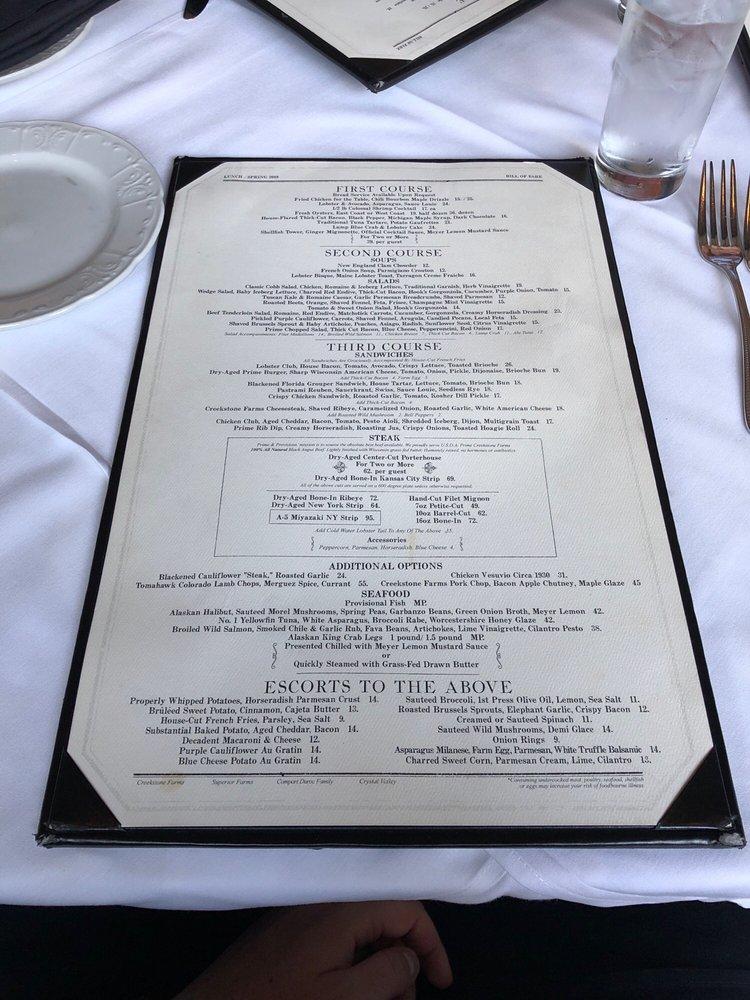 Menu at Prime & Provisions Steakhouse, Chicago