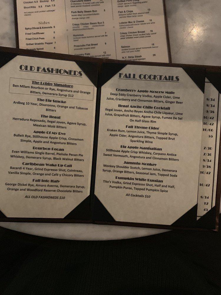 Menu at The Lobby Cafe & Bar, Oklahoma City