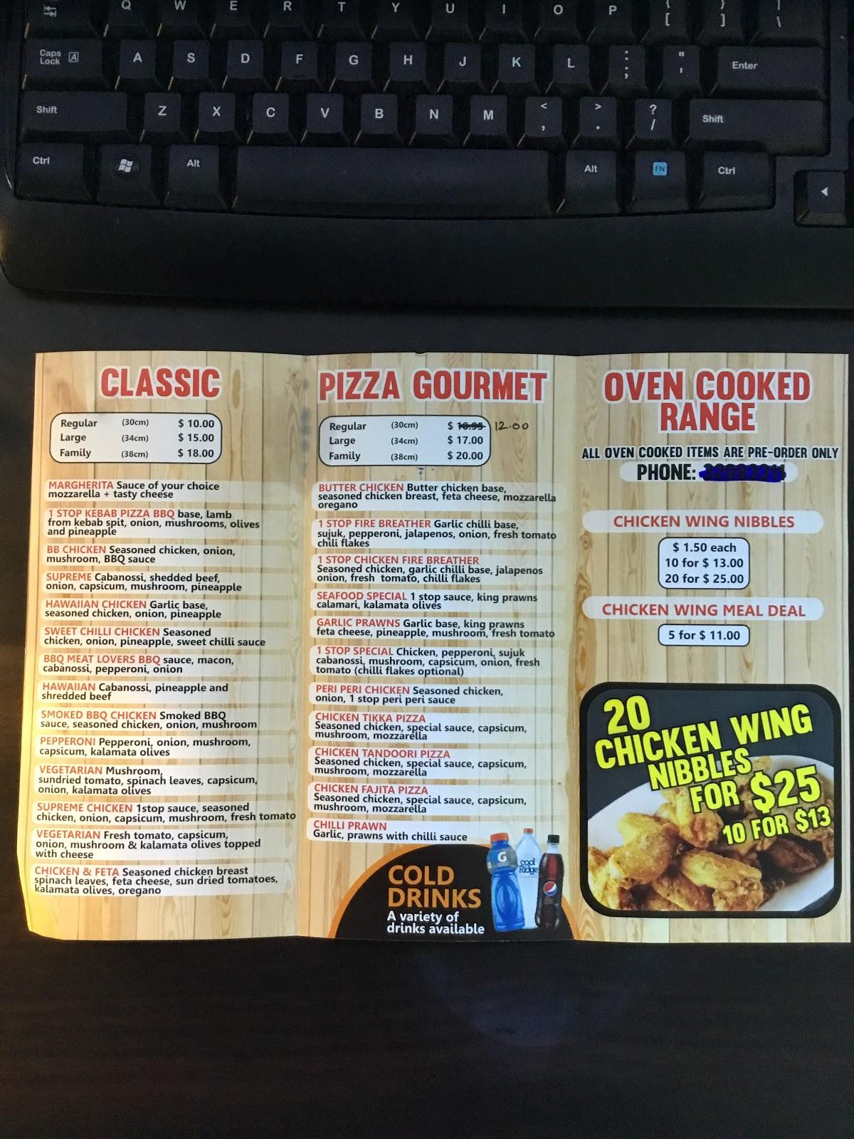 Menu at 1 Stop Pizza & Kebab restaurant, Marsden