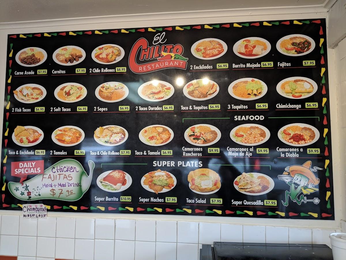 Menu at El Chilito restaurant, Canby, 403 SW 1st Ave