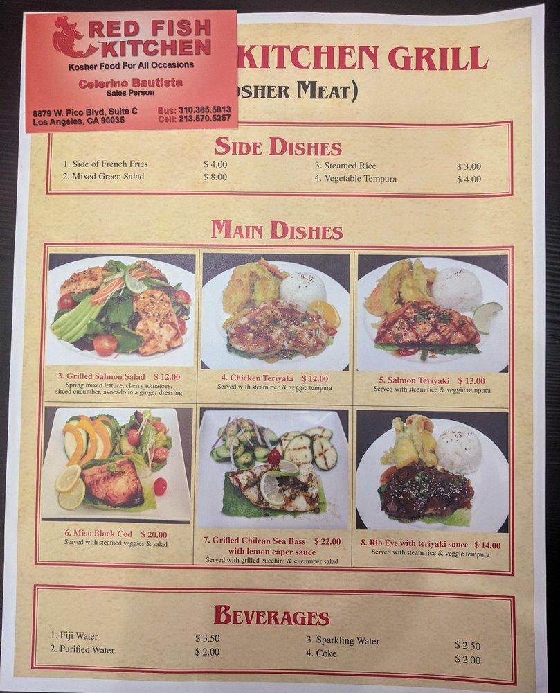Menu at Red Fish Kitchen restaurant, Los Angeles