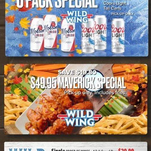 Menu at Wild Wing Midland restaurant, Midland