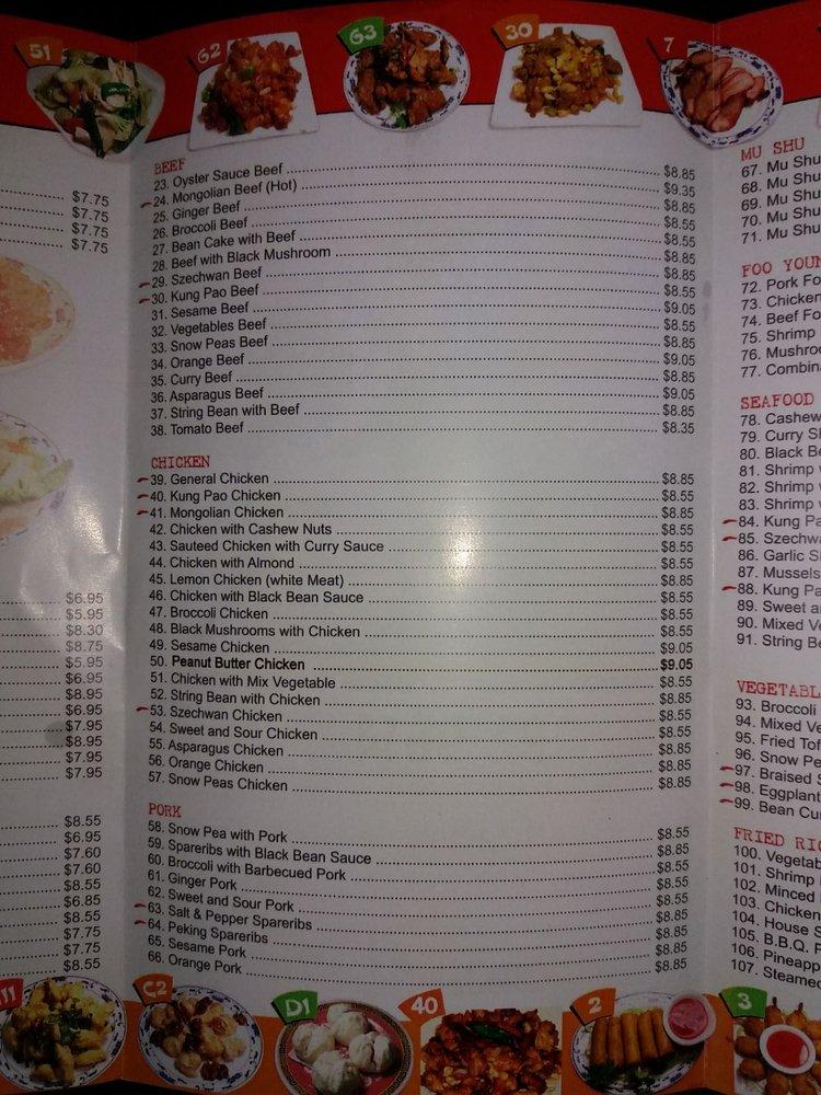 Menu at Mei Mei restaurant, Patterson