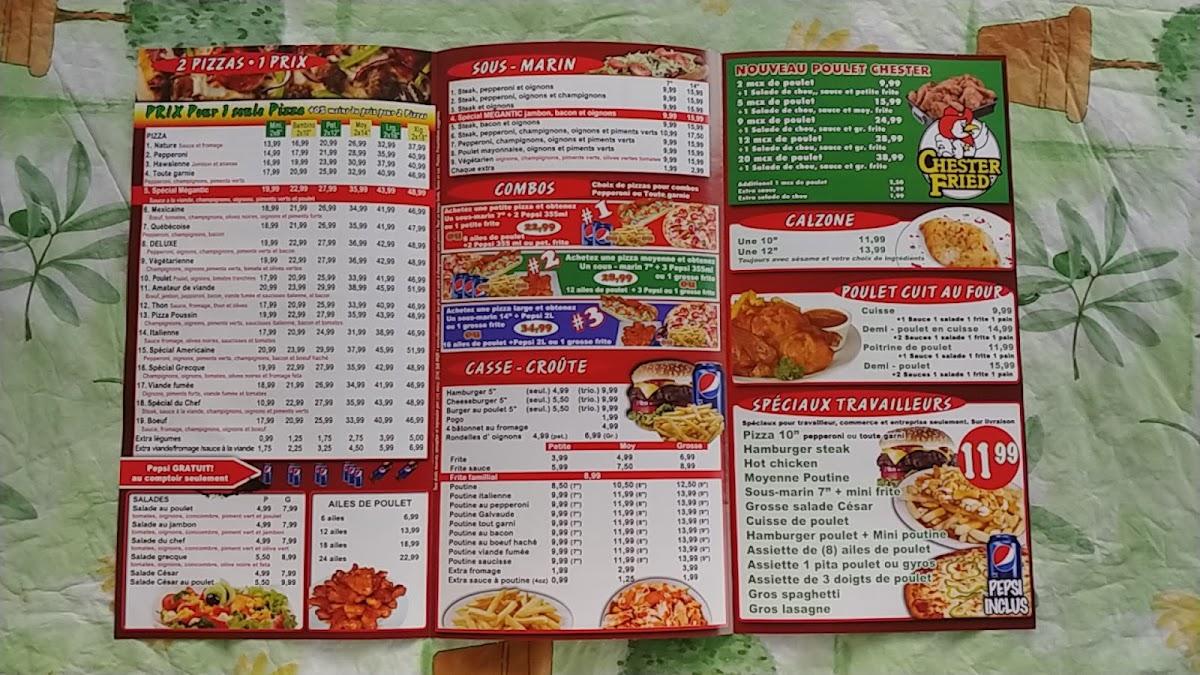 Menu at Pizzeria Lac Megantic, Lac-Mégantic