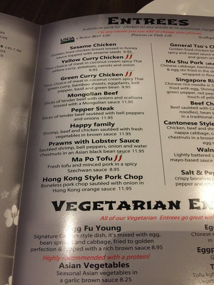 Menu at Singing Pandas Asian Restaurant & Bar, Chandler